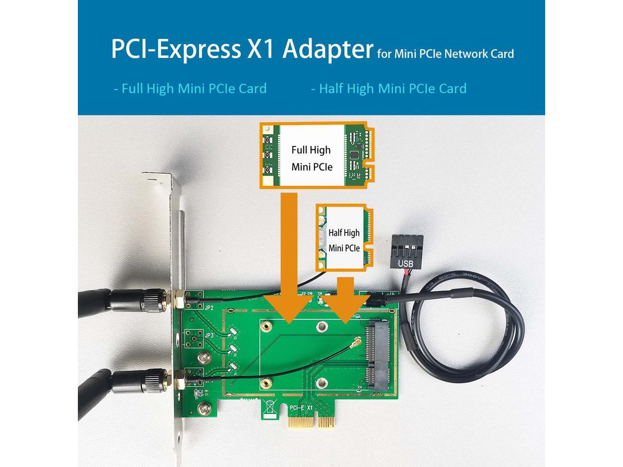 PCIe X1 to Mini PCIe Wireless Adapter WLAN WiFi 4/5/6/6E (No WiFi ...