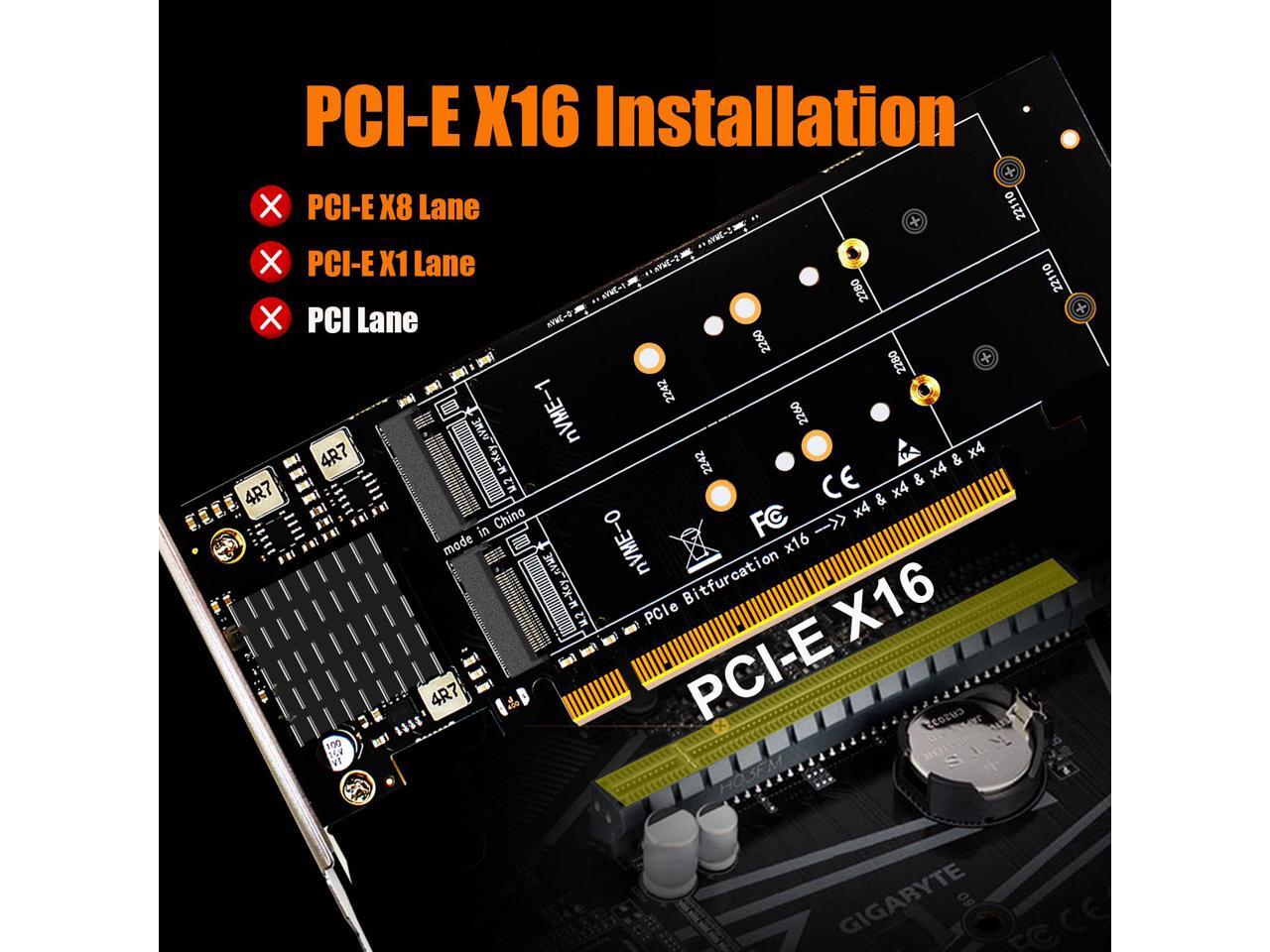 GLOTRENDS PA41 Quad M.2 NVMe to PCIe X16 4.0 Adapter Card without PCIe ...