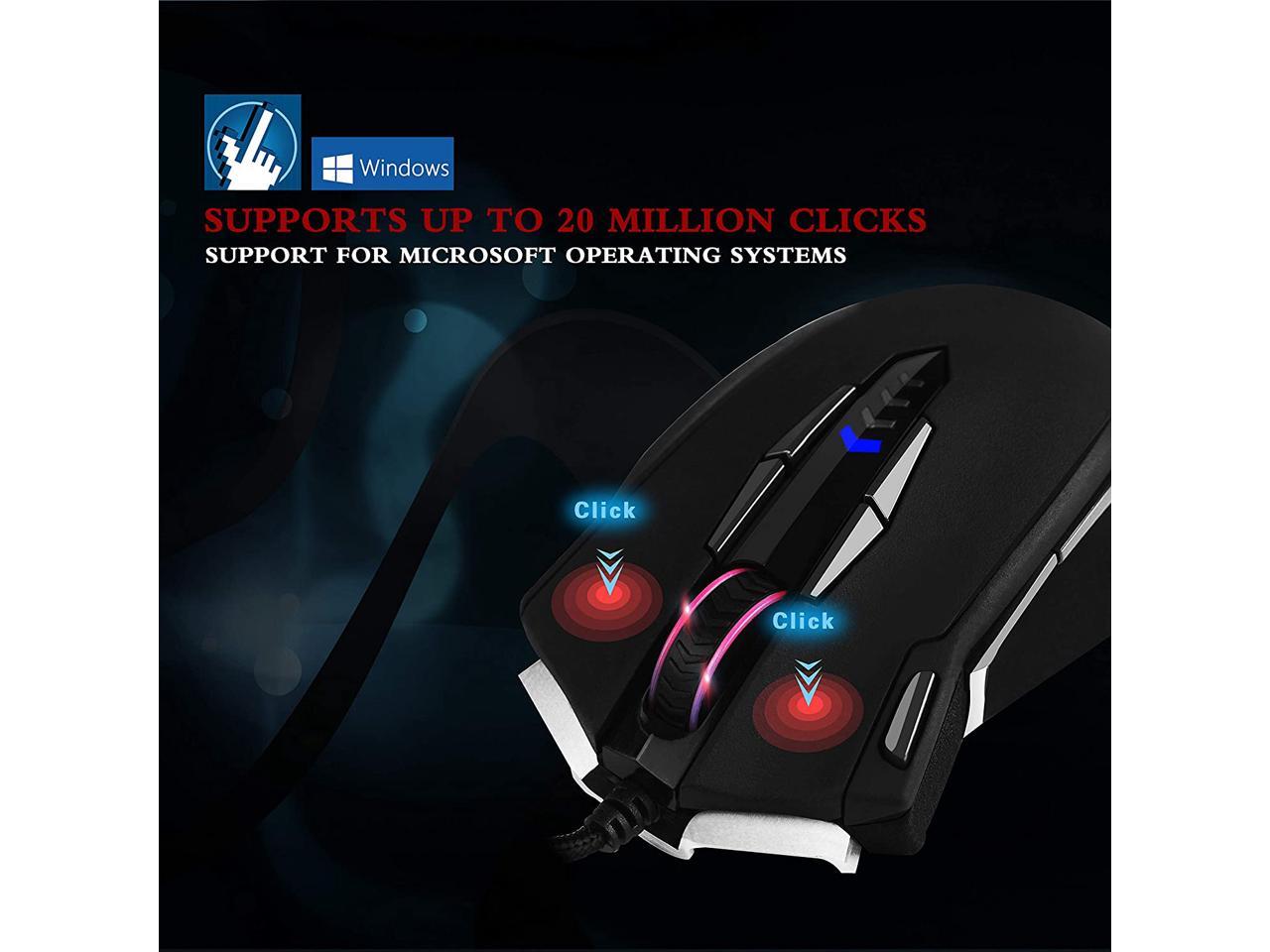 Gaming Mouse Wired, 13 Programmable Buttons (8+5 Side Buttons), RGB ...