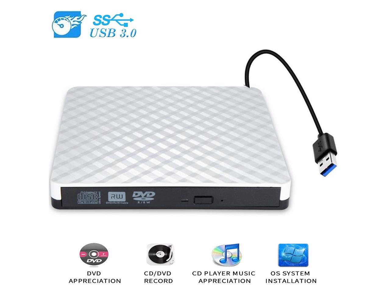 External DVD CD Driver, USB 3.0 Portable Slim Burner DVD+/-RW Writer ...