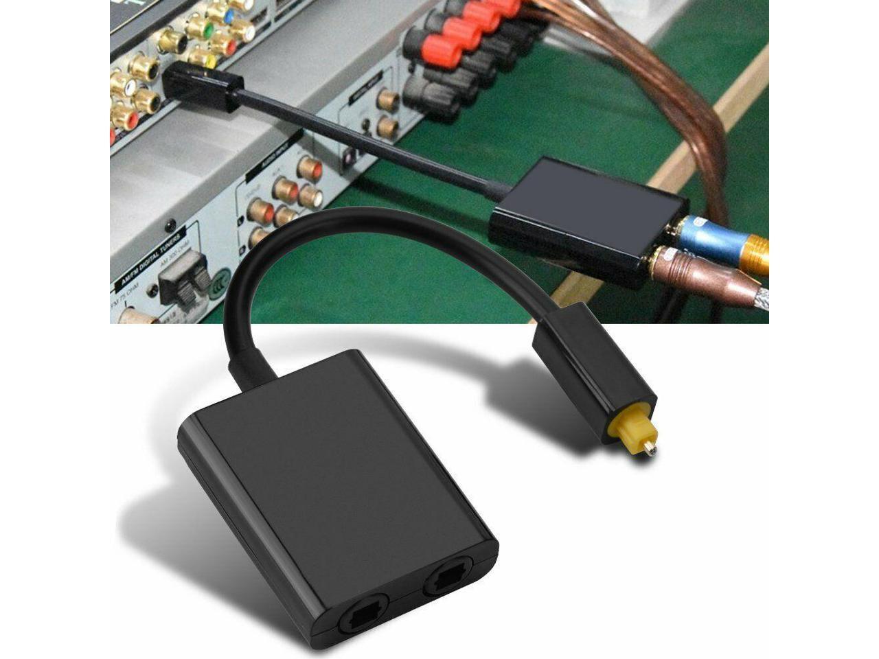 Dual Port Toslink Digital Optical Adapter Splitter Fiber Audio Cable 1 ...