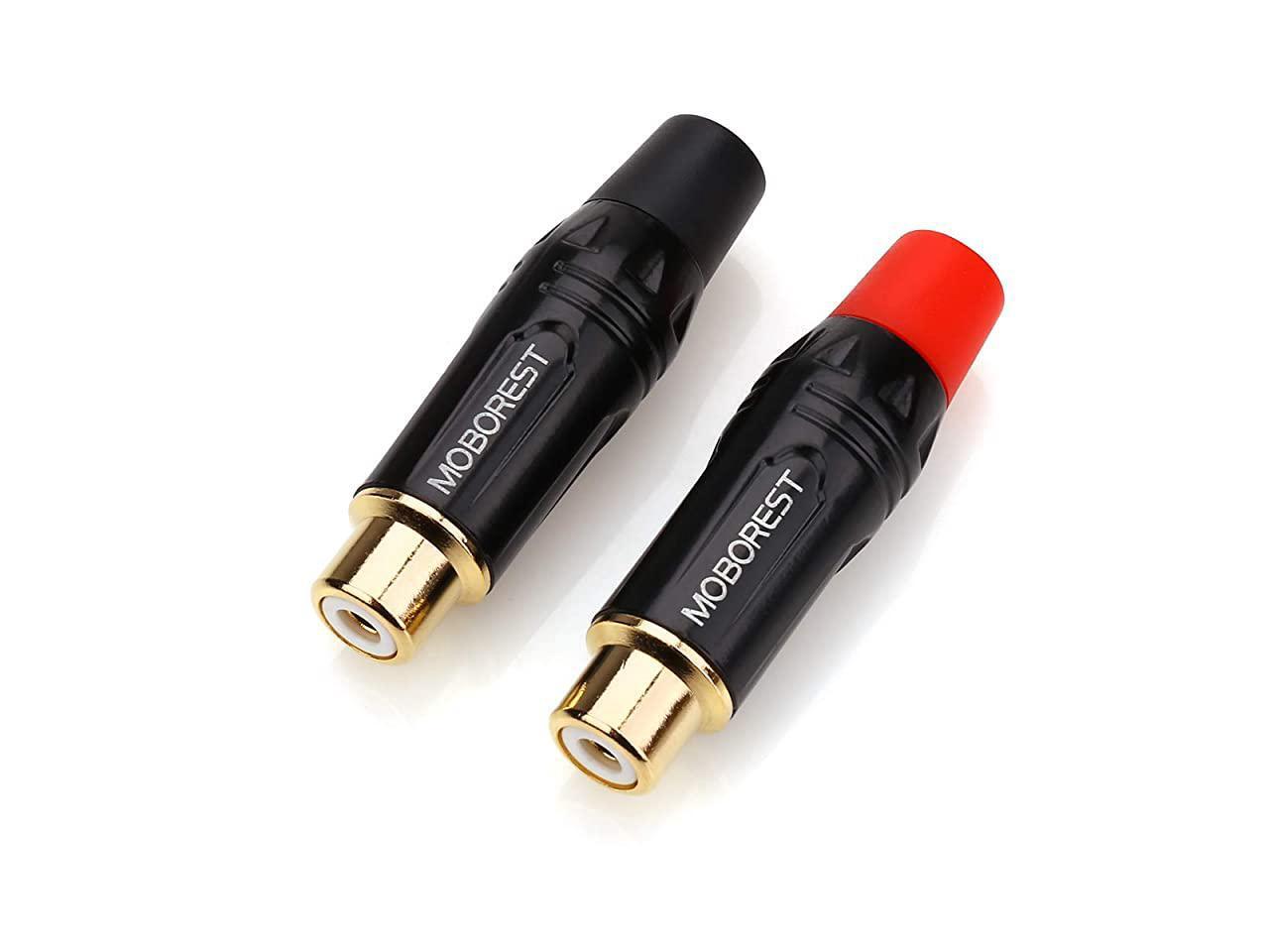 RCA Female Plug Adapter Audio Phono Gold Plated Solder 24K Gold Speaker ...