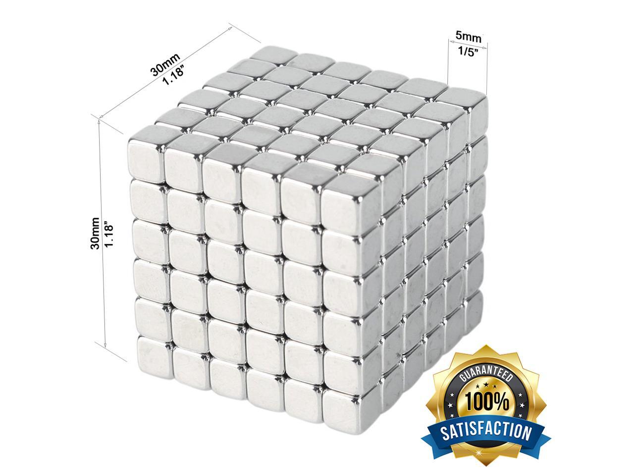 Upgraded Magnetic Cube 5mm 216pcs Silver Magnets Blocks Multi-Use ...