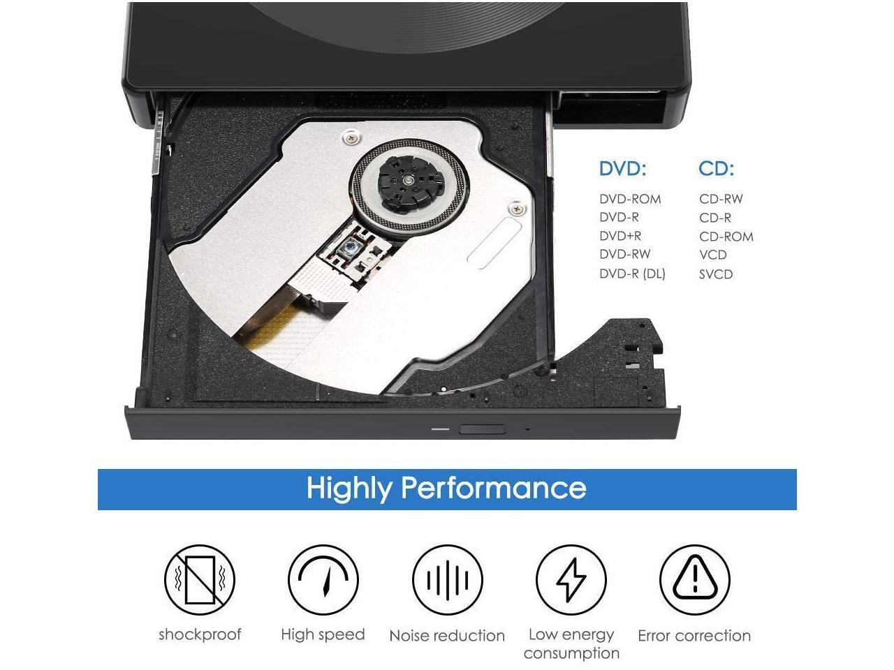 USB C External CD DVD Drive, USB Type C Adapter to USB 3.0 Superdrive ...