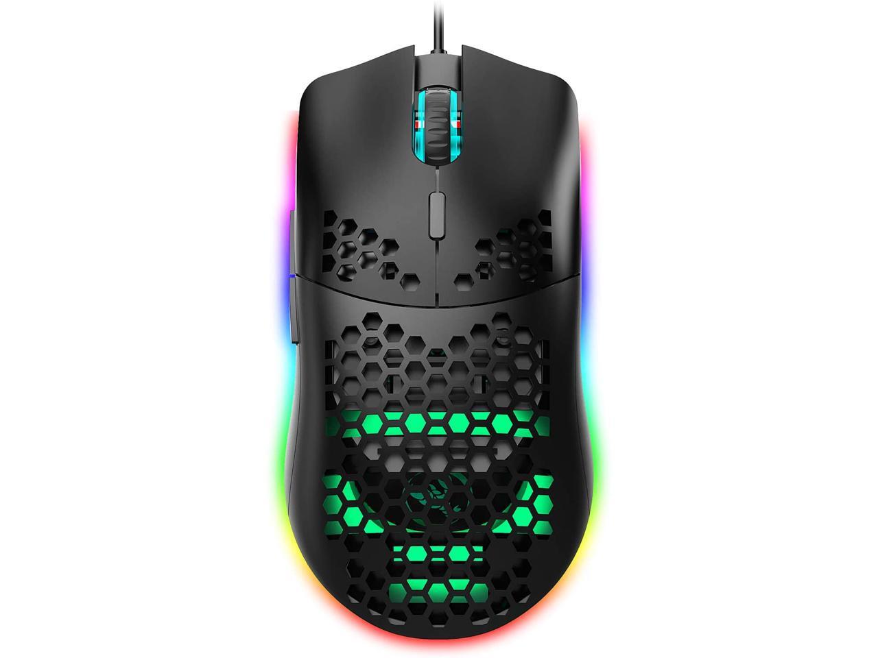 Lightweight Wired Gaming Mouse with 6 Button 6 RGB Backlit Programmable ...