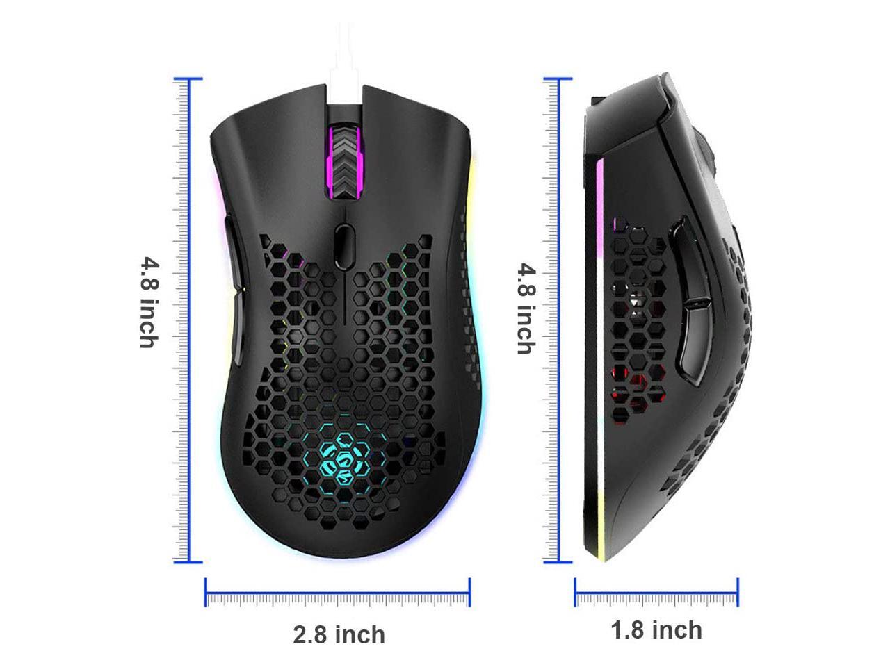 Lightweight Gaming Mouse, Honeycomb Design Rechargeable 2.4G Wireless ...
