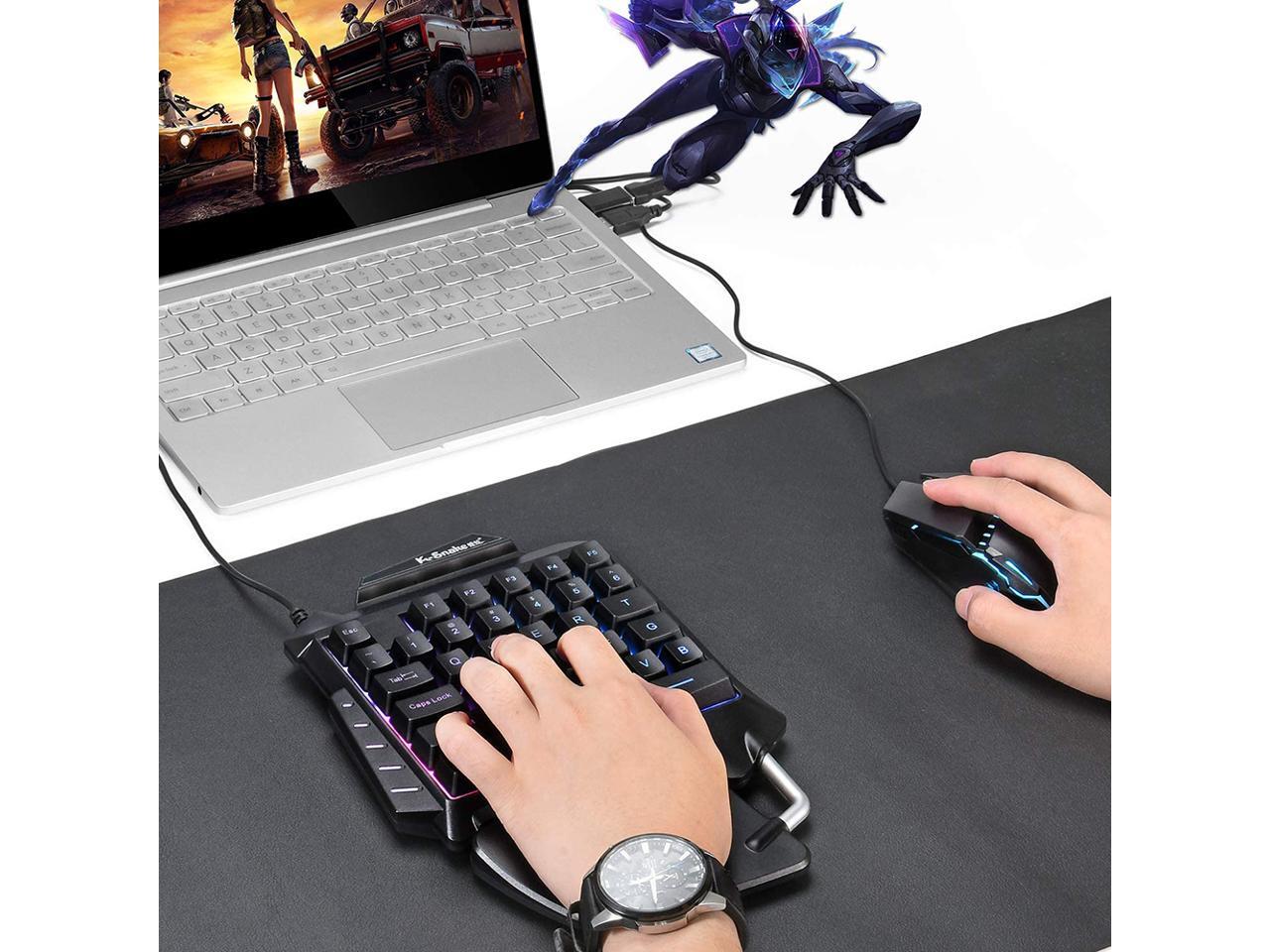 One Handed Backlight Gaming Keyboard and Mouse Combo, Gaming Half ...