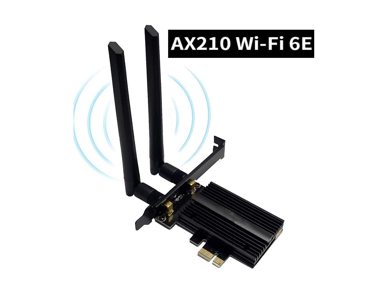 WiFi 6E 5400Mbps AX210 wireless PCIe card, updated to 6G/5.8G/2.4GHz Tri-Band, Bluetooth 5.2 ...