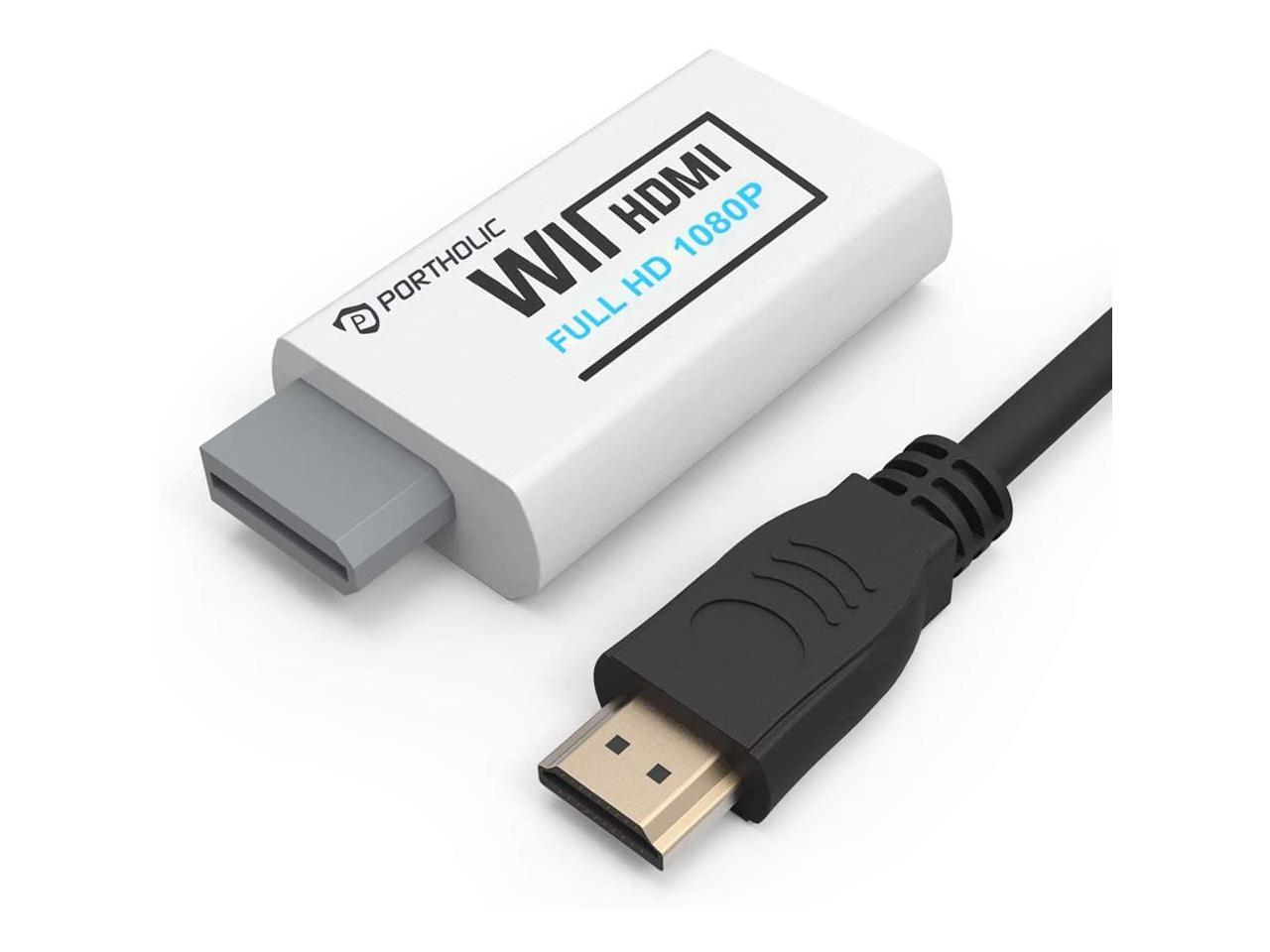 PORTHOLIC Wii to HDMI Converter 1080P with 5ft High Speed HDMI Cable ...