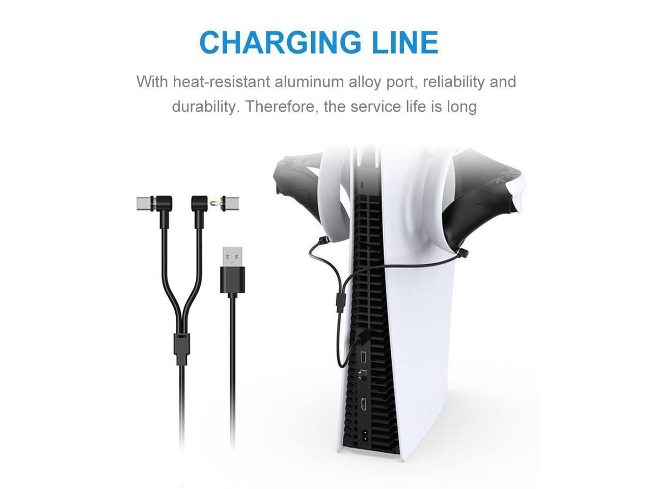 Controller Charger Cable for PS VR2 for PS5, 2 in 1 Charging Cord for ...