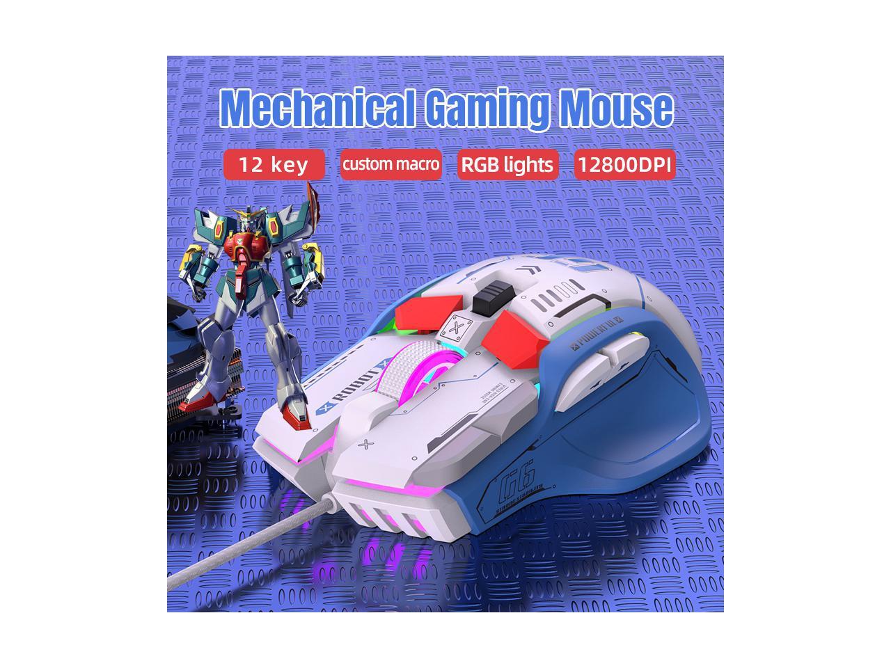 RGB Gaming Mouse Backlit Wired Ergonomic 10 Button Programmable Mouse ...