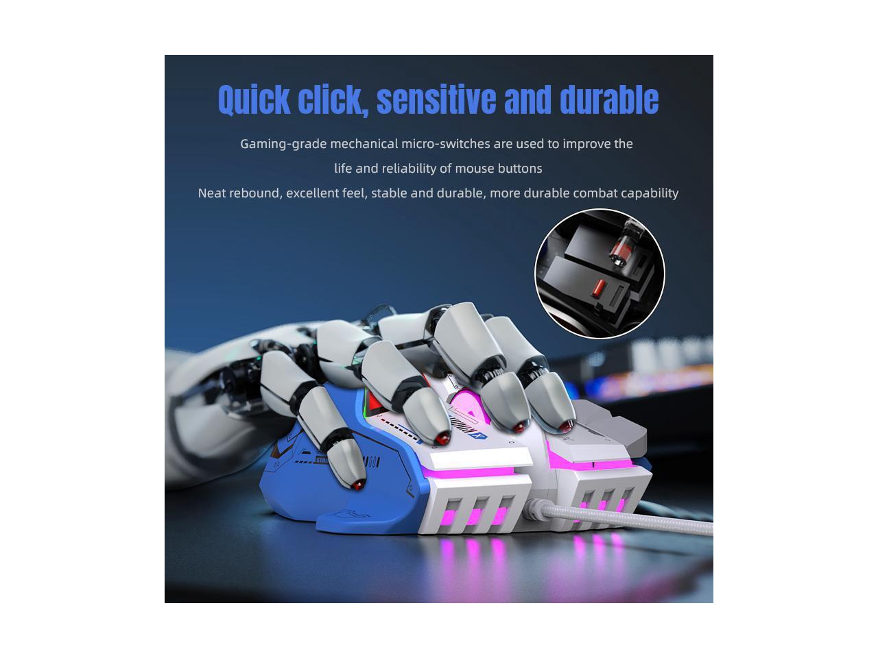 RGB Gaming Mouse Backlit Wired Ergonomic 10 Button Programmable Mouse ...