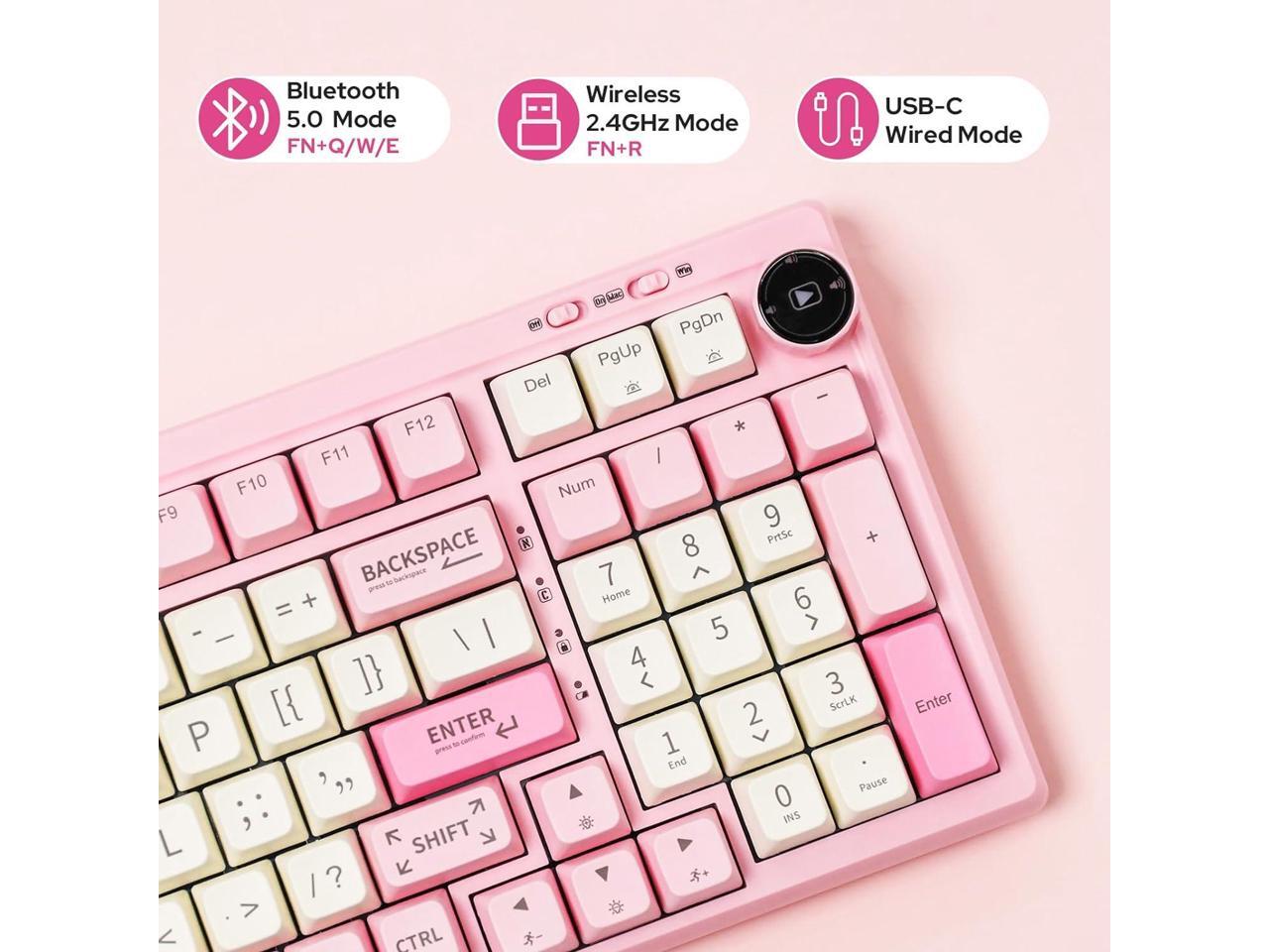 EPOMAKER RT100 97 Keys Gasket BT5.0/2.4G/USB-C Mechanical Keyboard with ...