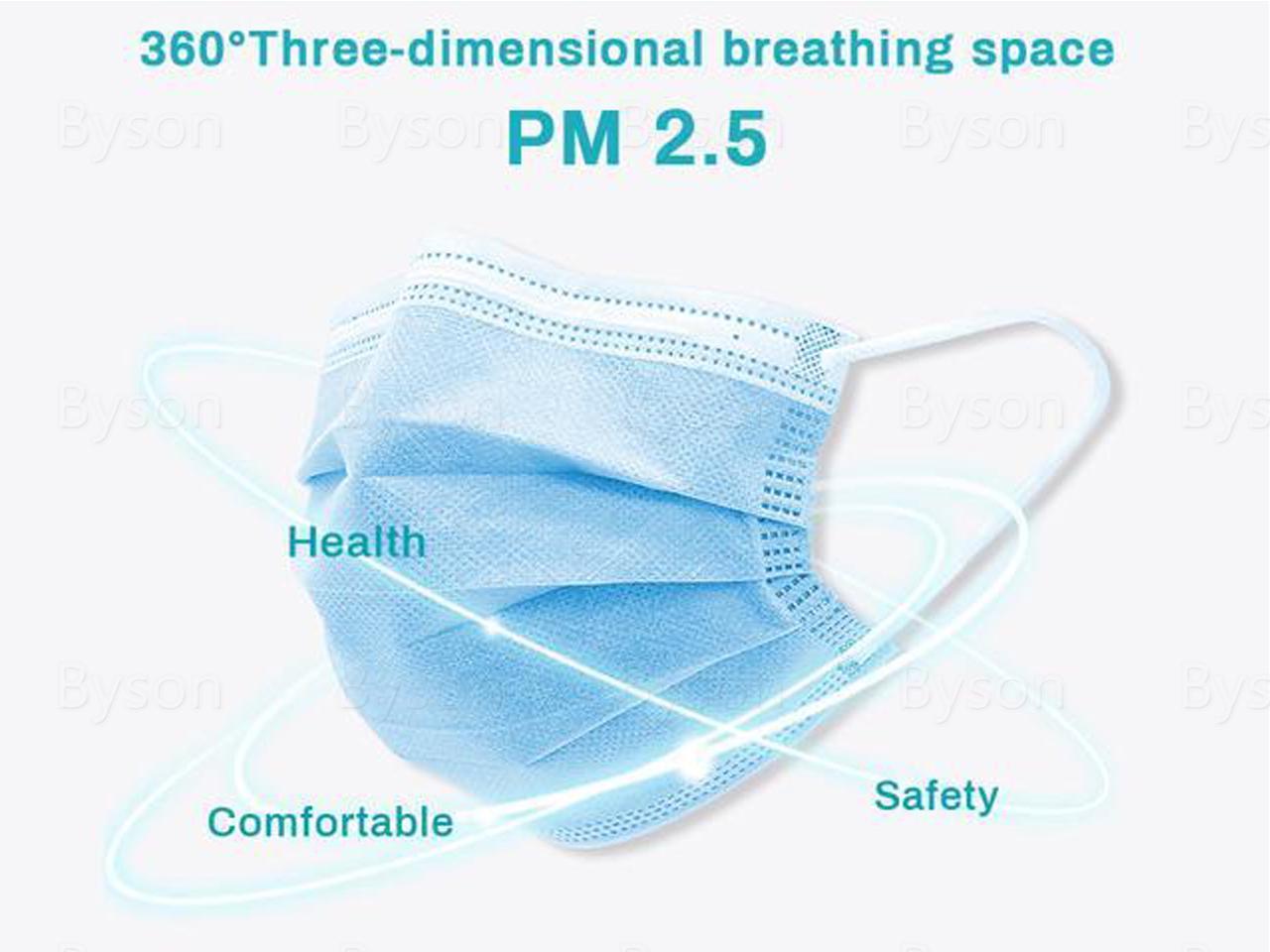 100pcs Disposable face masks 3 layers Antiviral antibacterial face mask ...