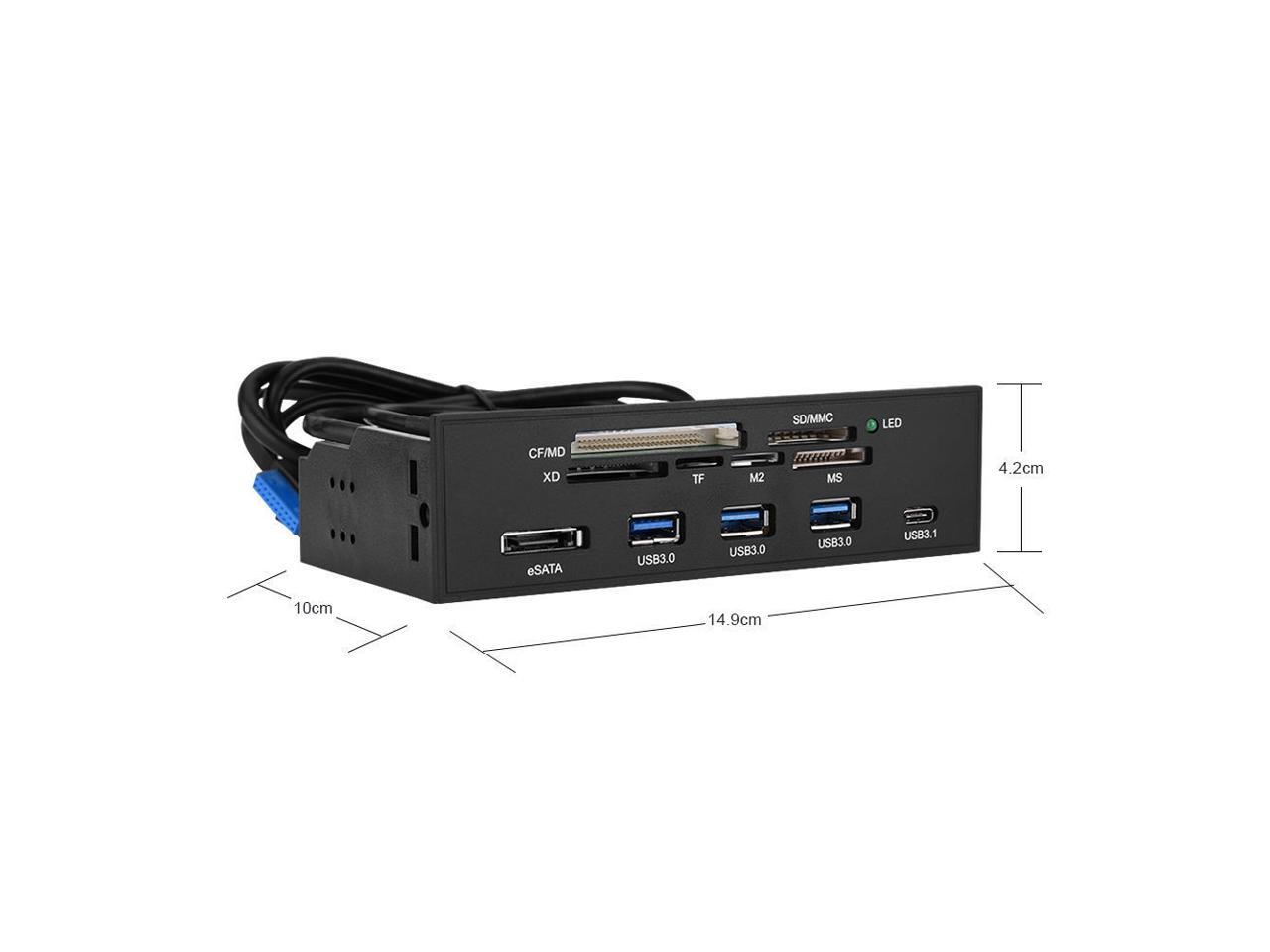 Multi-Function Internal Desktop Front Panel Card Reader Type-C USB 3.1 ...