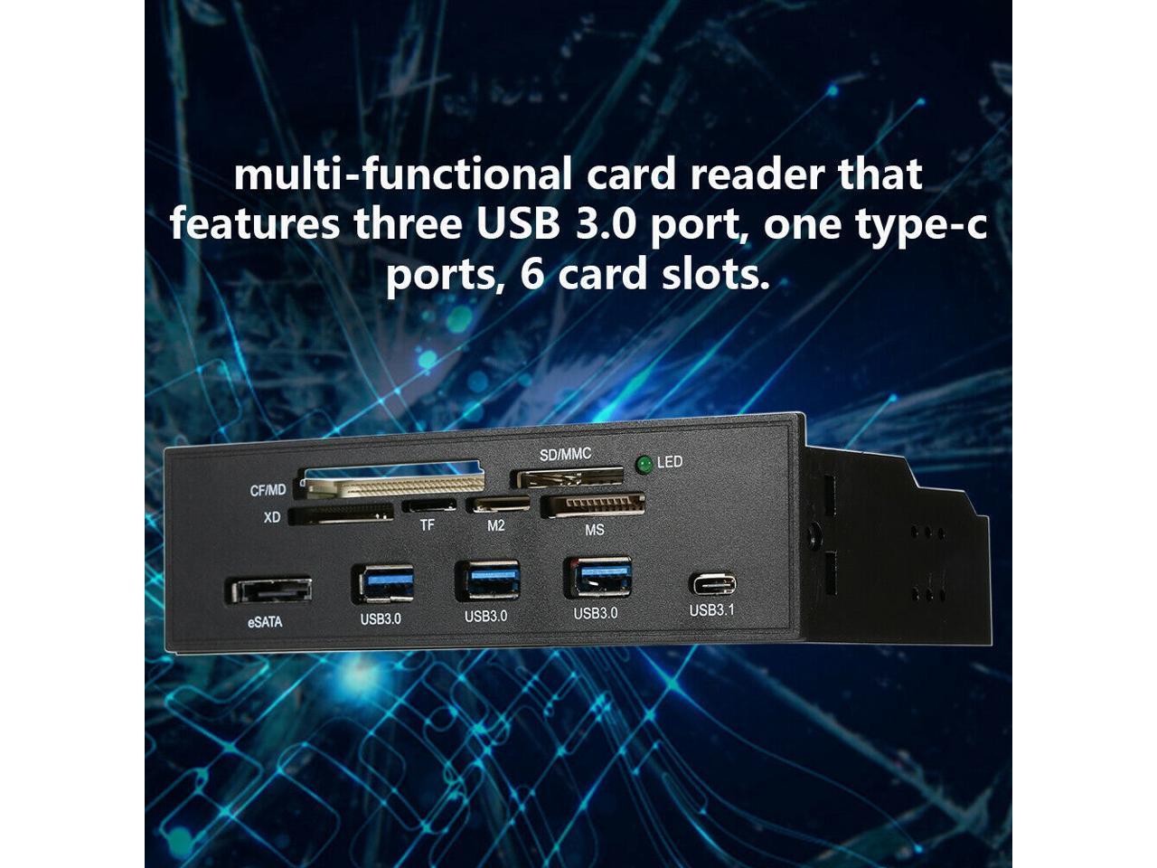 Multi-Function Internal Desktop Front Panel Card Reader Type-C USB 3.1 ...