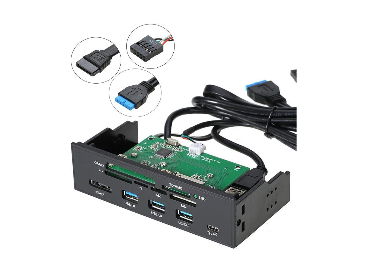 Type-C Card Reader USB Hub 3.0 w/ 1 USB-C 3.1 Port 5.25 " Front Panel ...