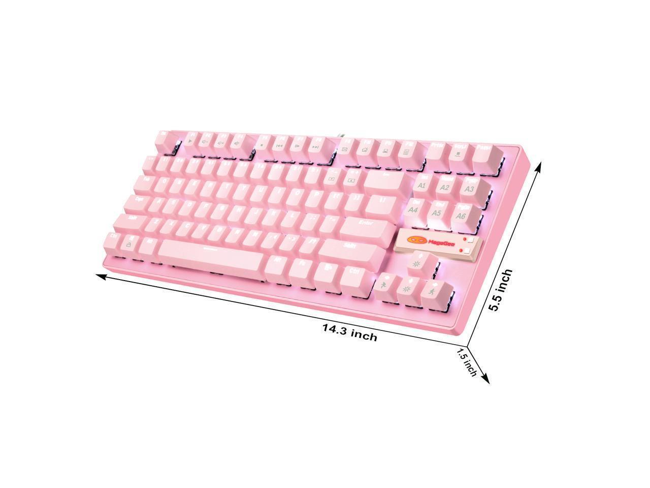 PC Mechanical Gaming Keyboard--Pink LED Backlight-Compact Mechanical ...