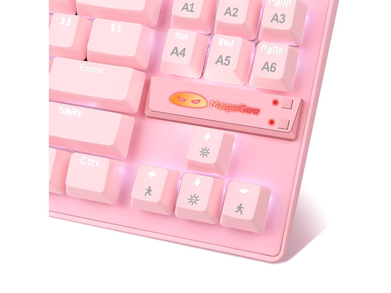 PC Mechanical Gaming Keyboard--Pink LED Backlight-Compact Mechanical ...