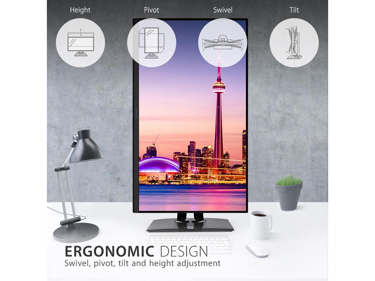 ViewSonic VP3256-4K 32 Inch Premium IPS 4K UHD Ergonomic Monitor with ...
