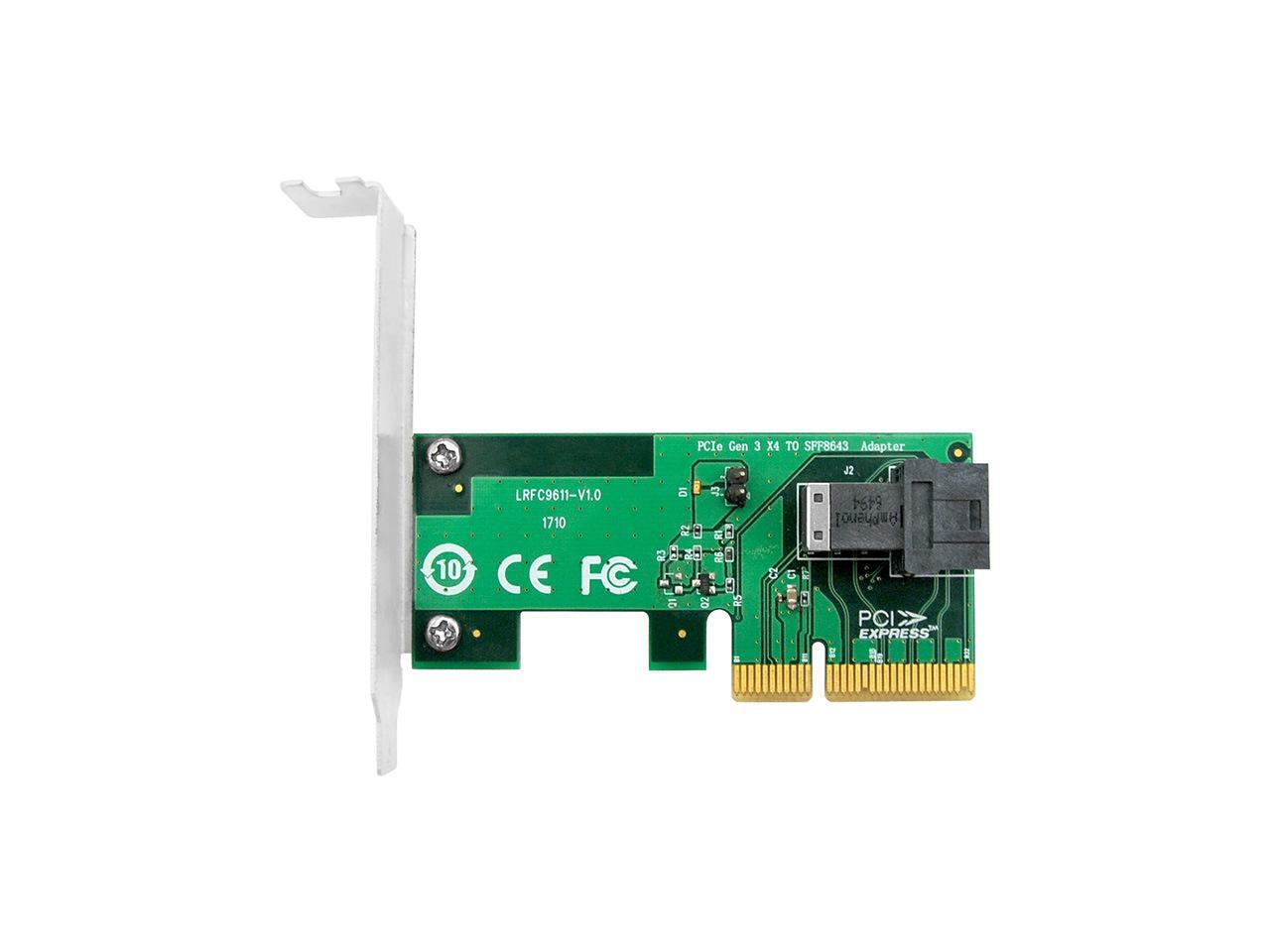 Linkreal 4-Lane NVMe PCIe 3.0 x4 to SFF-8643 Adapter for PCIe NVMe U.2 ...