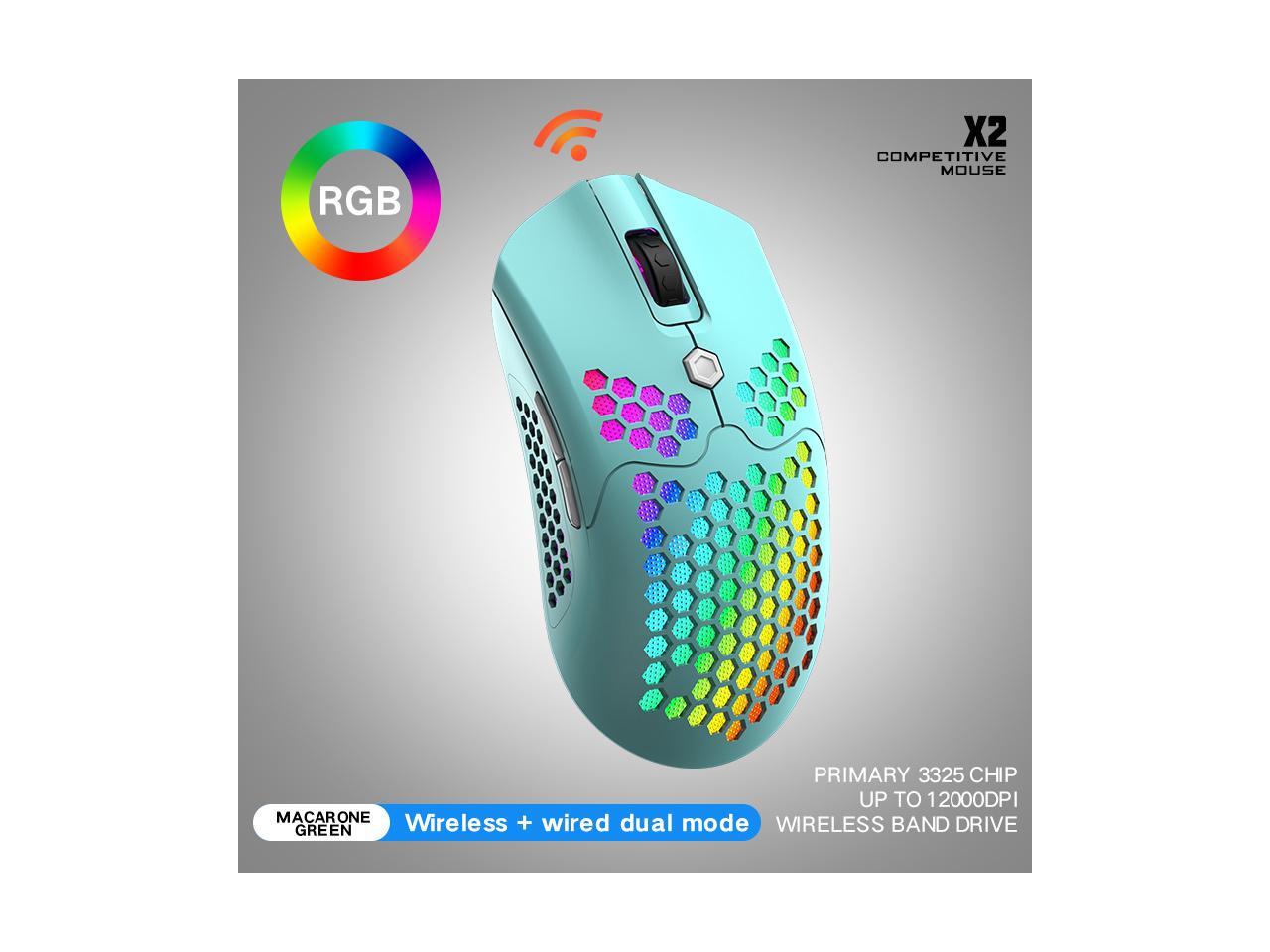 X2 E-sport Wireless Mouse RGB Dual Mode Gaming Mechanical Macro ...
