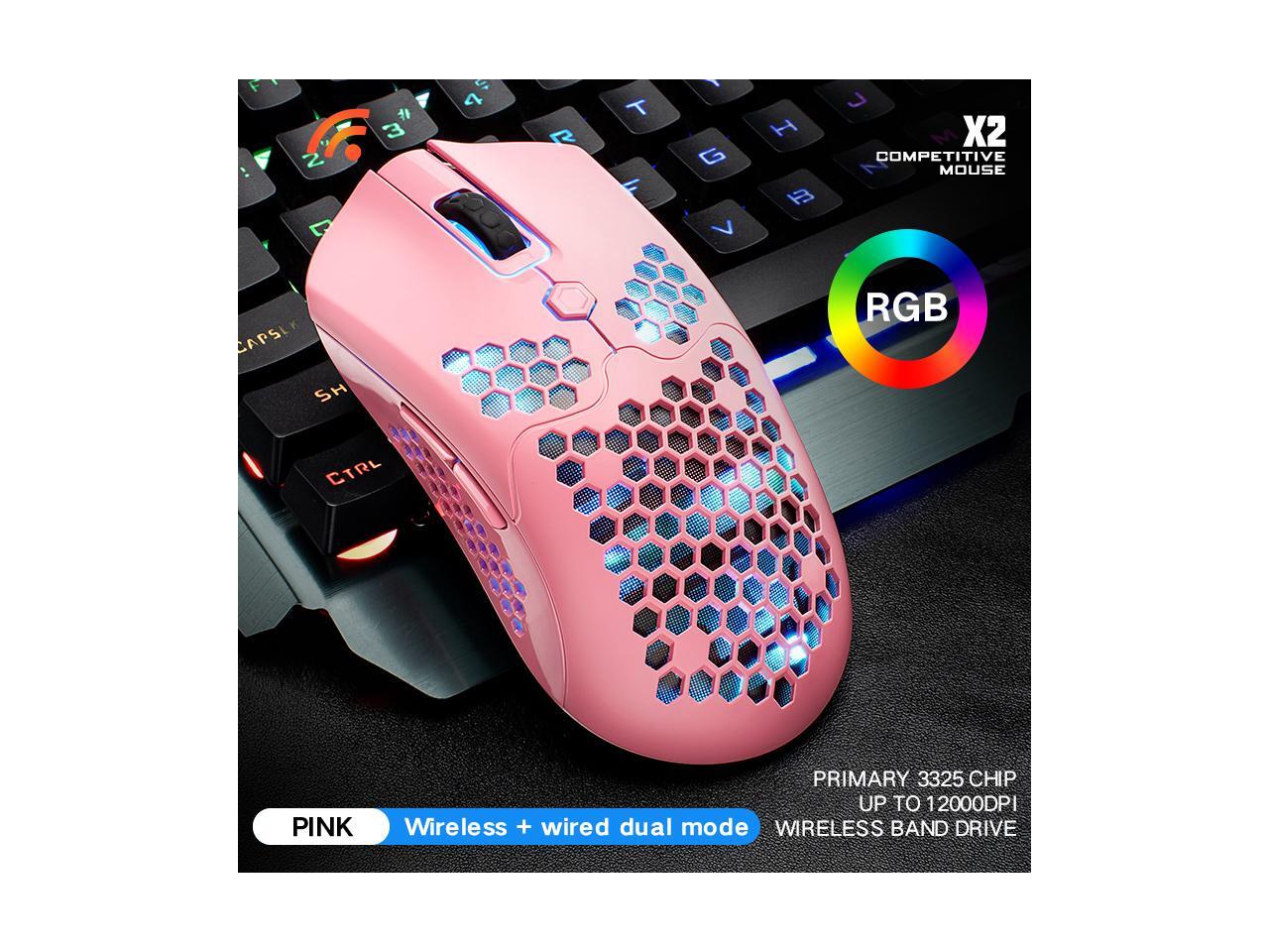 X2 E-sport Wireless Mouse RGB Dual Mode Gaming Mechanical Macro ...