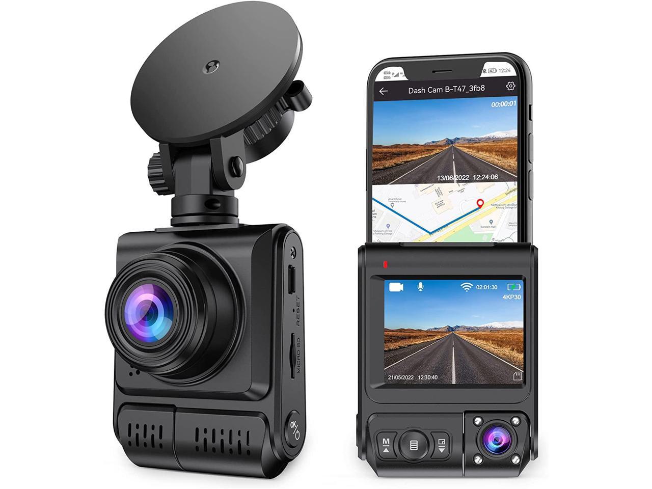 4K Dual Dash Cam, with WiFi GPS, Otovoda Dash Cam Front and Inside, 4K ...