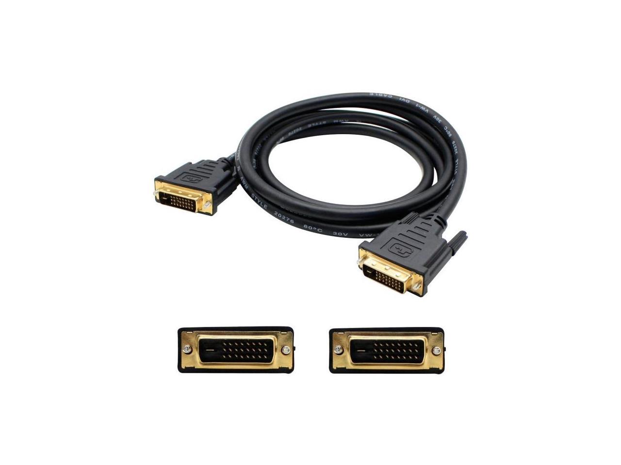 AddOn DVID2DVIDDL10F-5PK 10ft Black Dual Link 25-pin DVI-D Cable M-M ...
