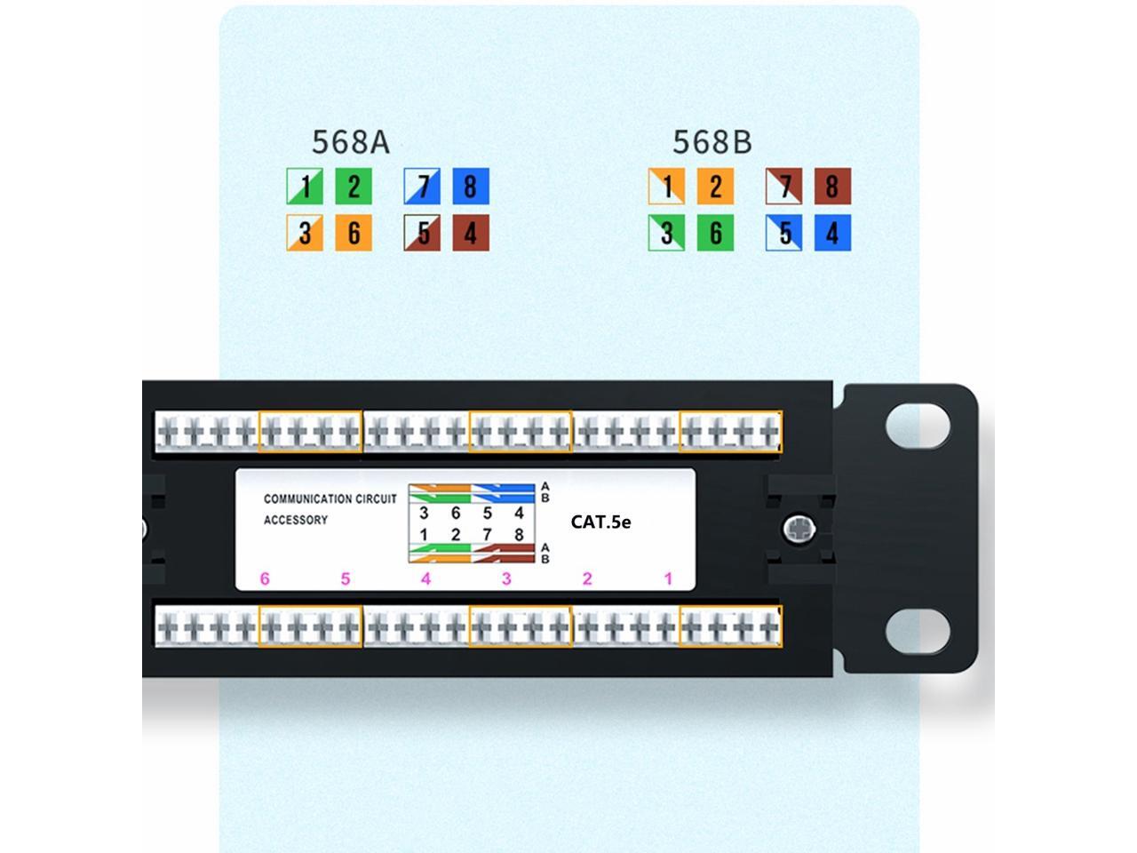 Yankok [Cat5 Cat5e 12 Port Patch Panel] with Bracket Rack / Wall Mount ...