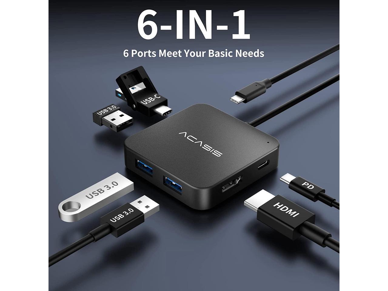 ACASIS USB C Hub, Multi-Port USB Type-C Hub with 4K HDMI 6 in 1 USB C Hub Multiport Adapter ...