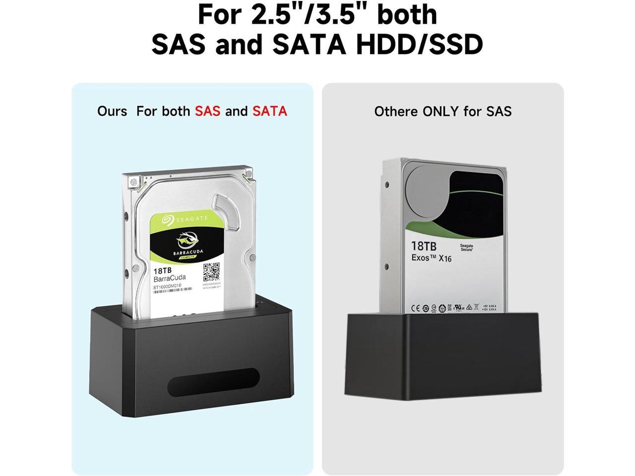 ACASIS SAS/SATA to USB 3.0 Adapter, 2.5/3.5 inch External SAS Enclosure ...