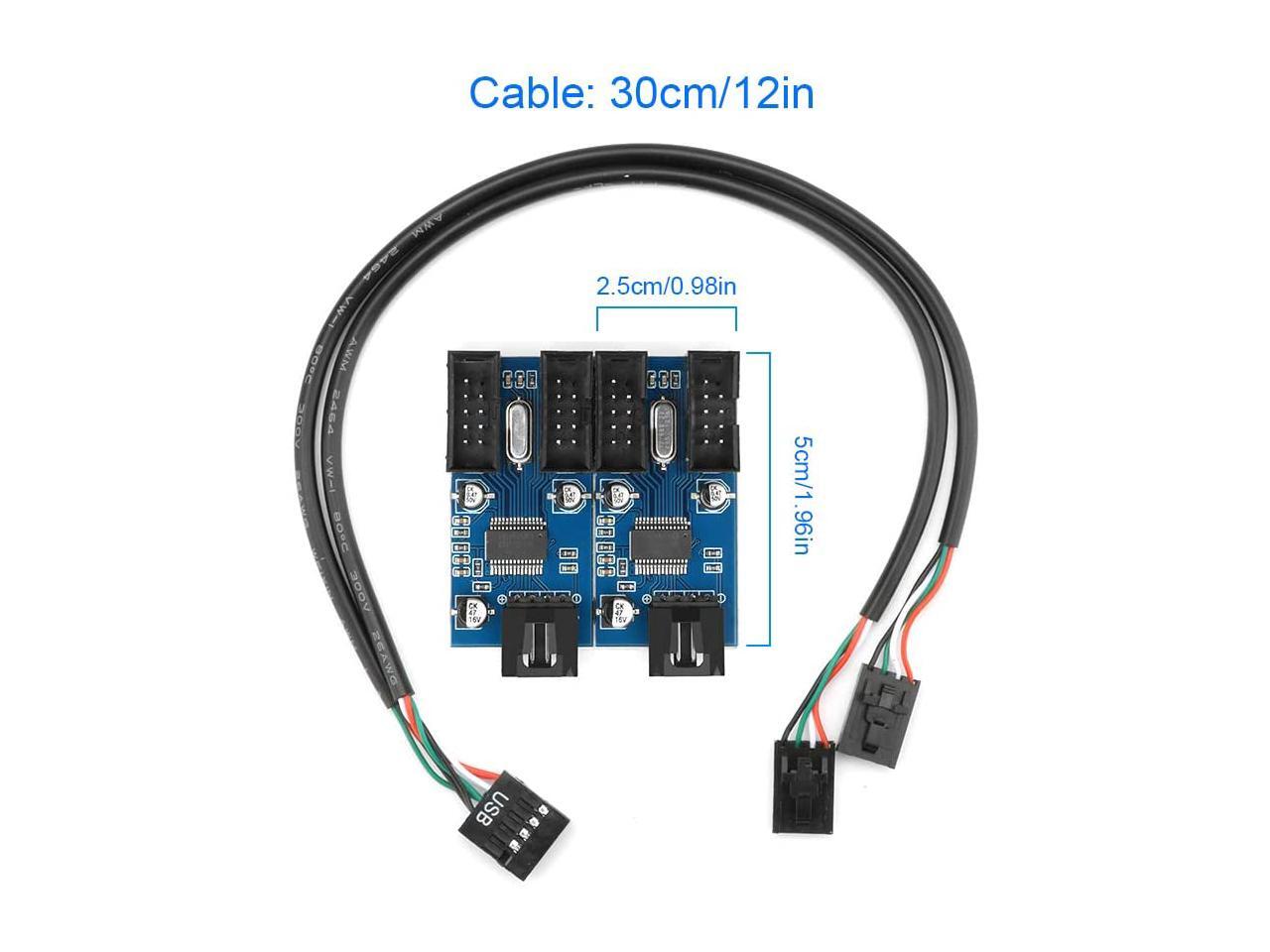 Rocketek Motherboard USB 2.0 9pin Header 1 to 4 Extension Hub Splitter ...