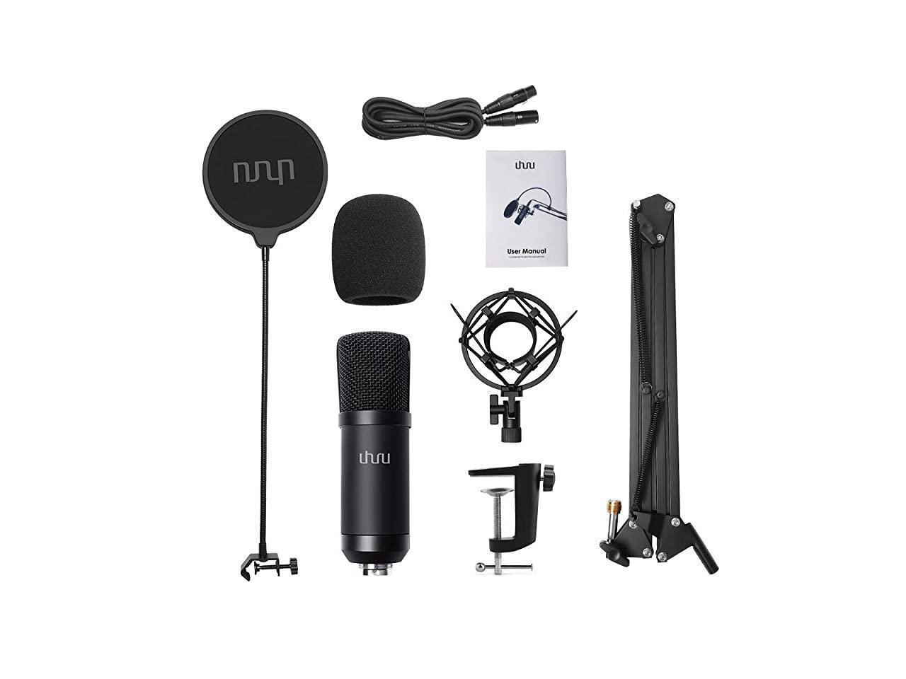 XLR Condenser Microphone Professional Studio Cardioid Microphone Kit ...