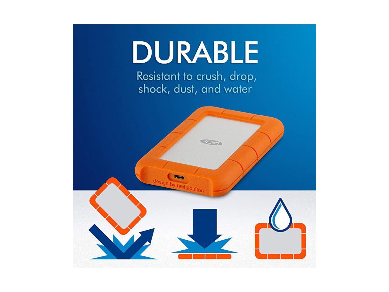Rugged USBC 5TB External Hard Drive Portable HDD USB 30 Drop Shock Dust ...