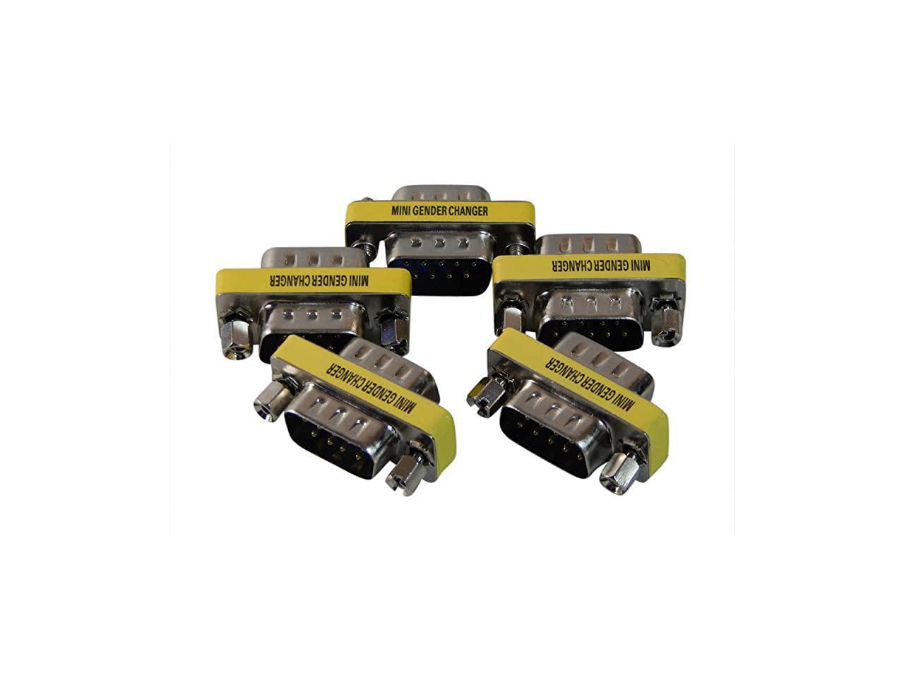 5 Pack DB9 Male to Male 9 Pin Serial Port RS232 Adapter - Newegg.com