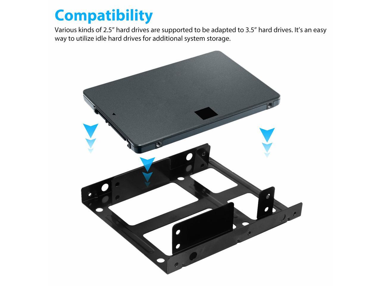2.5'' to 3.5'' Adapter Inateck SSD Mounting Bracket Kit w/SATA Cable ...
