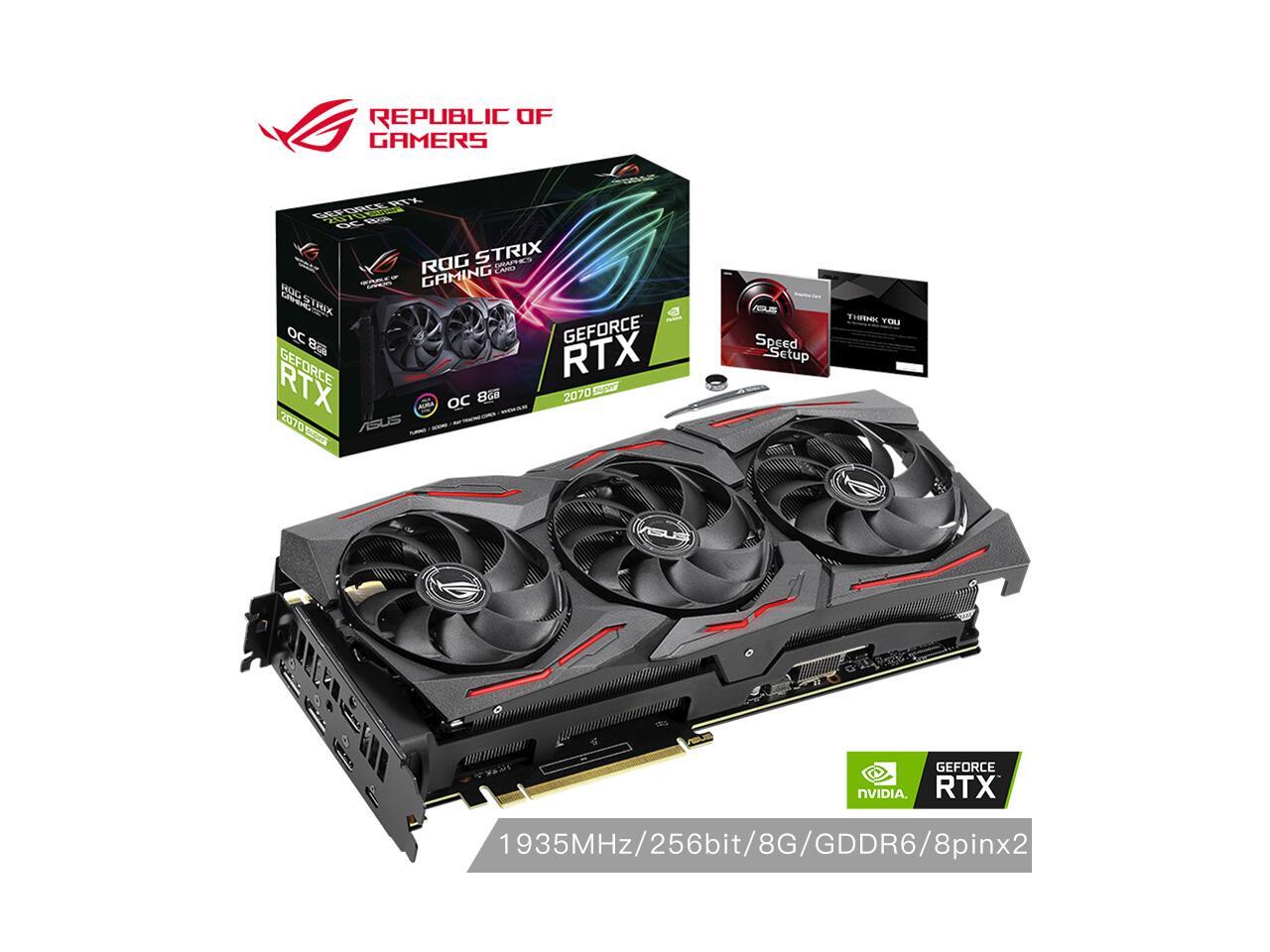 ASUS ROG Strix GeForce RTX 2070 SUPER OC 8GB GDDR6 Triple Fans Edition Overclocked Gaming ...