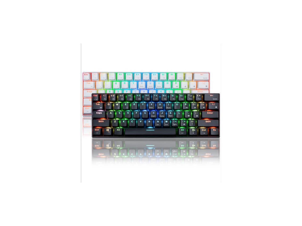 RK61 Mechanical Gaming Keyboard, 60% RGB Backlit 61 Keys Wired/Wireless ...
