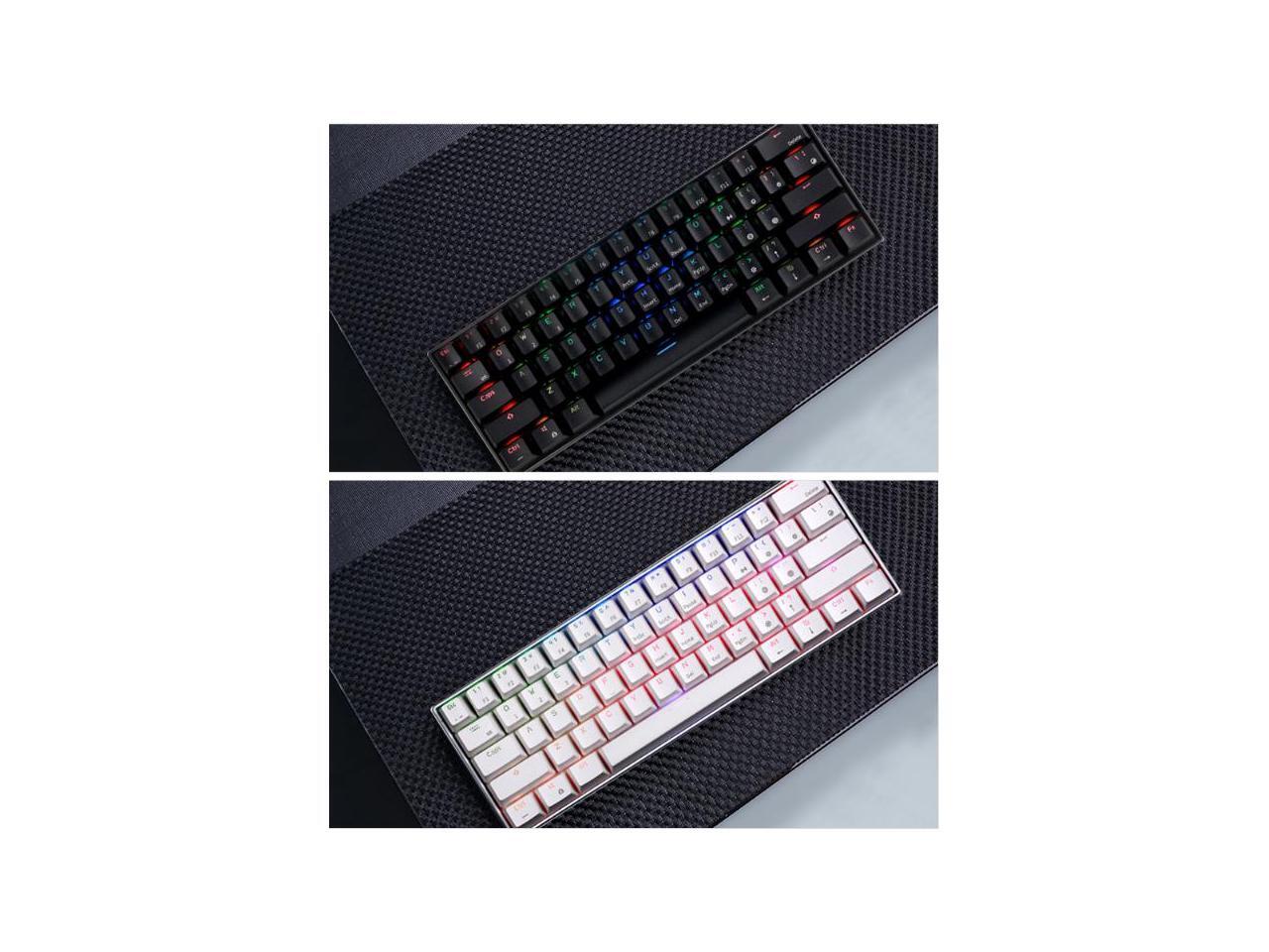 RK61 Mechanical Gaming Keyboard, 60% RGB Backlit 61 Keys Wired/Wireless ...