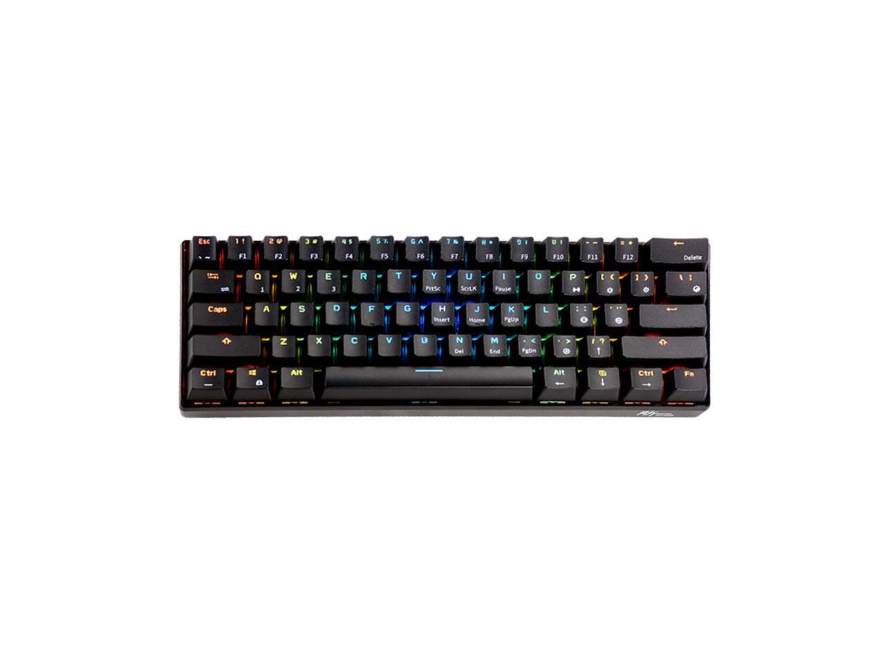 RK61 Mechanical Gaming Keyboard, 60% RGB Backlit 61 Keys Wired/Wireless ...