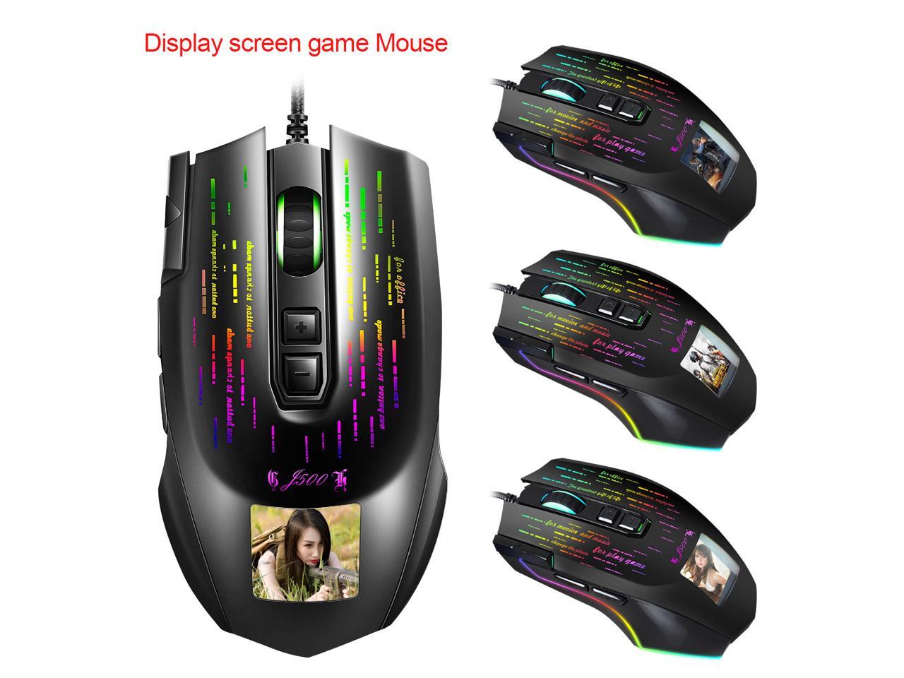 RGB Backlit Wired Gaming Mouse, Ergonomic Programmable with 7 Backlight ...