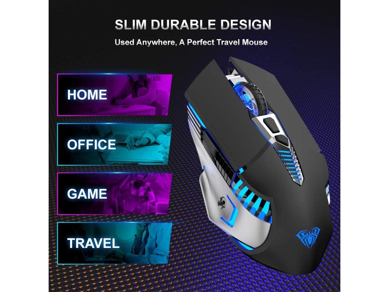 Wireless Bluetooth Gaming Mouse with 3 Modes (BT5.0, BT3.0 and 2.4G ...