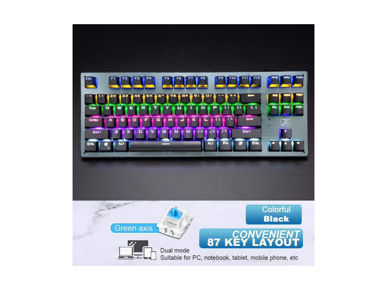 87-key Mechanical Gaming Keyboard Wired, Wireless, Bluetooth ...