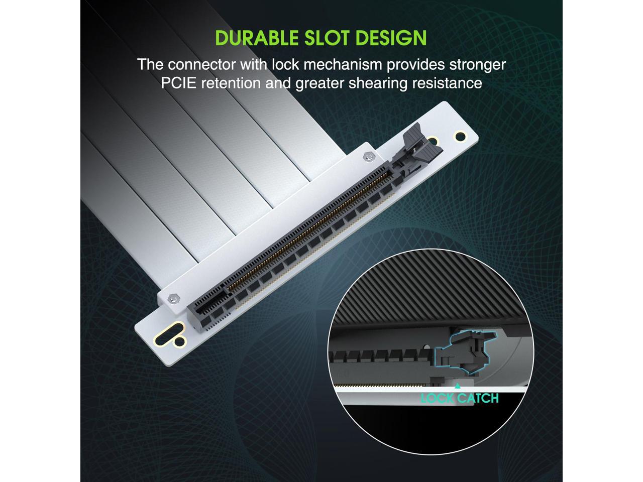 Vetroo White Premium PCIe 4.0 x16 Riser Cable, EMI Shielded High-Speed ...