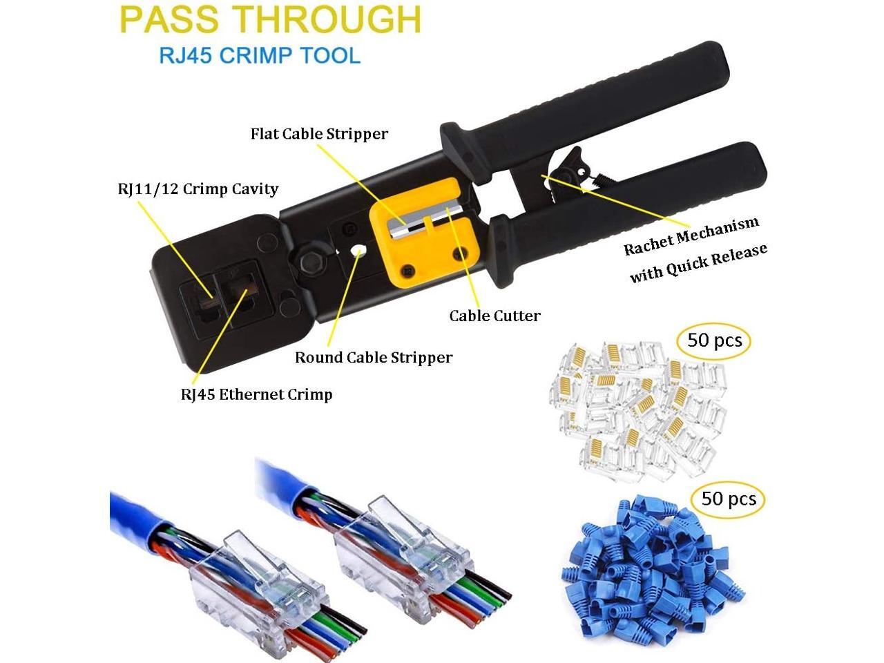 Crimping Tool Kit for RJ11/RJ12/CAT5/CAT6/Cat5e, Professional Computer ...