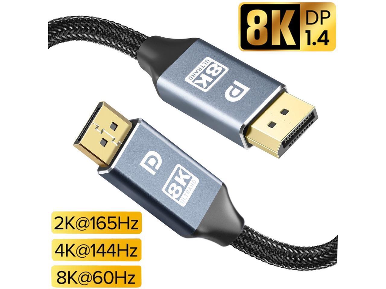 DisplayPort Cable,Hannord 8K DP Cable Nylon Braided (8K@60Hz, 4K@120hz ...