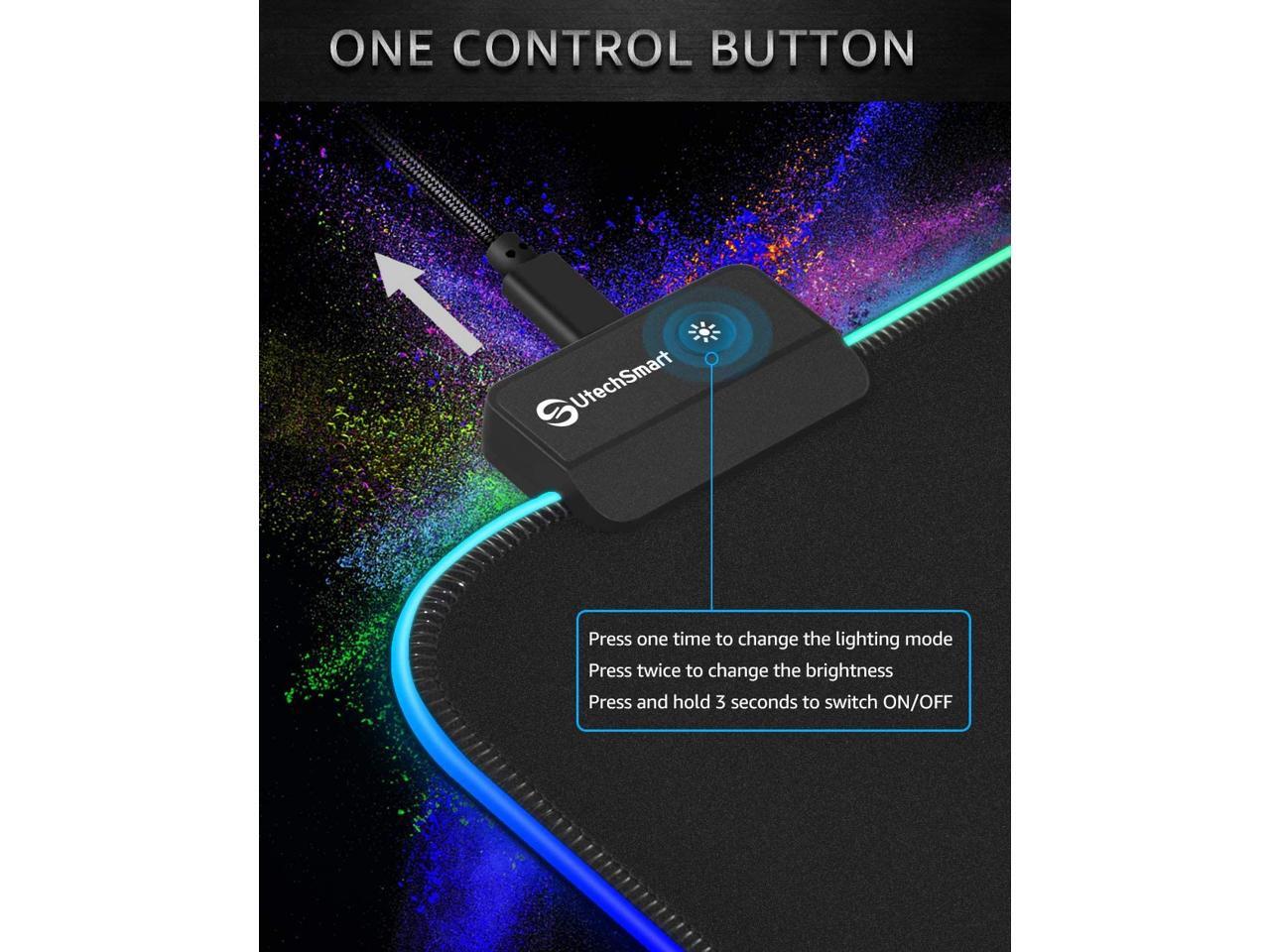 RGB Gaming Mouse Pad, UtechSmart Large Extended Soft Led Mouse Pad with ...