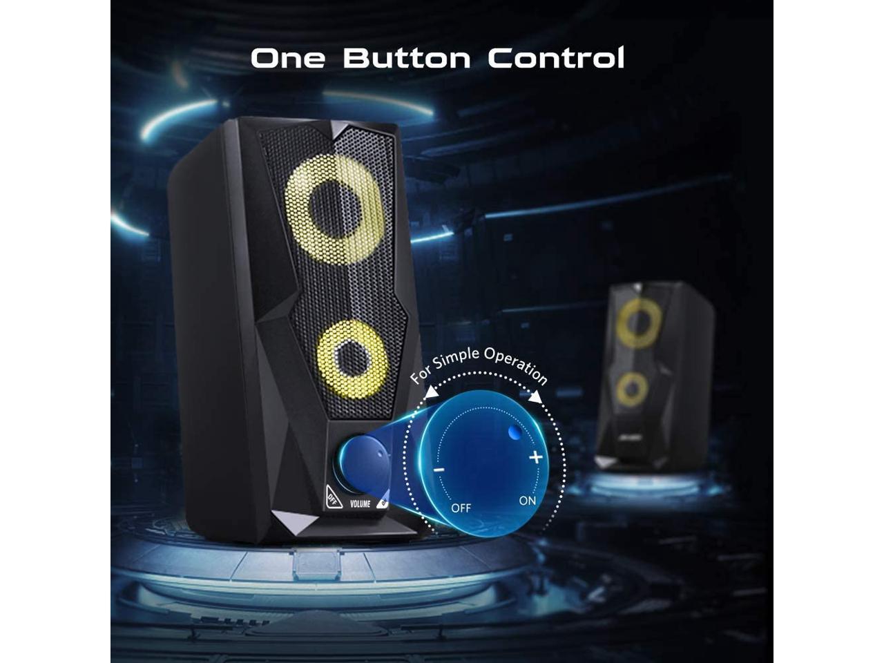 Computer Speakers 10W RGB Gaming PC Speaker with Enhanced Stereo ...