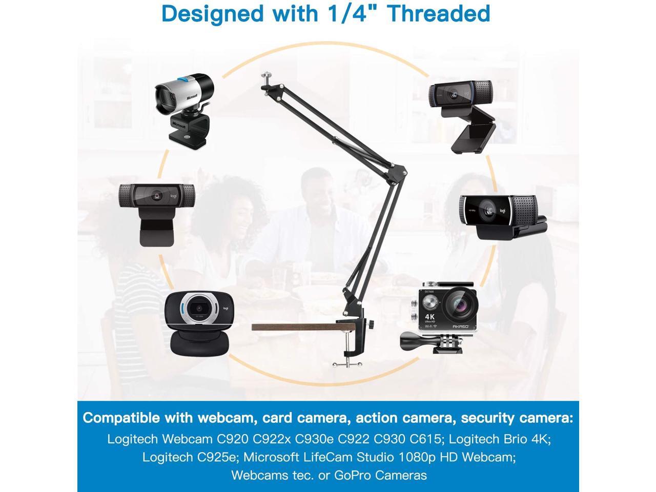 Webcam Stand - 14 Inch Suspension Scissor Durable Bracket with Aluminum ...